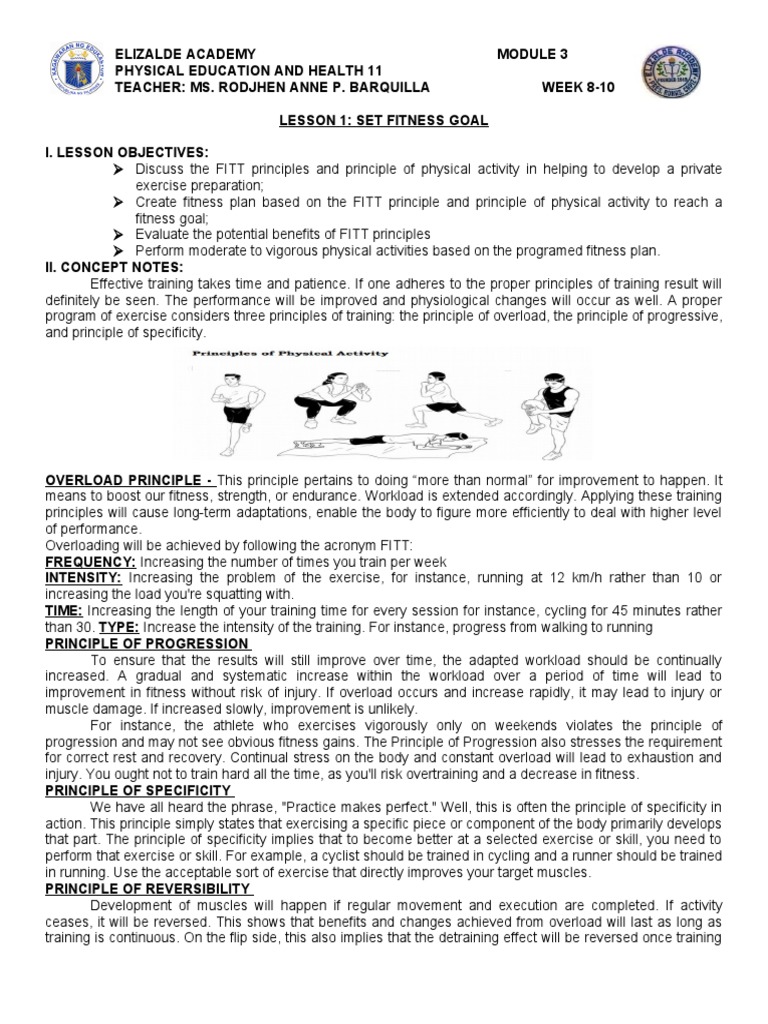 Pe and Health 11 Module 3 Week 8-10 | PDF | Strength Training ...