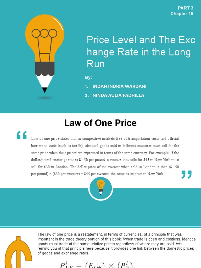 Chapter 16 PPP (Price Level and The Exchange Rate in The Long Run ...