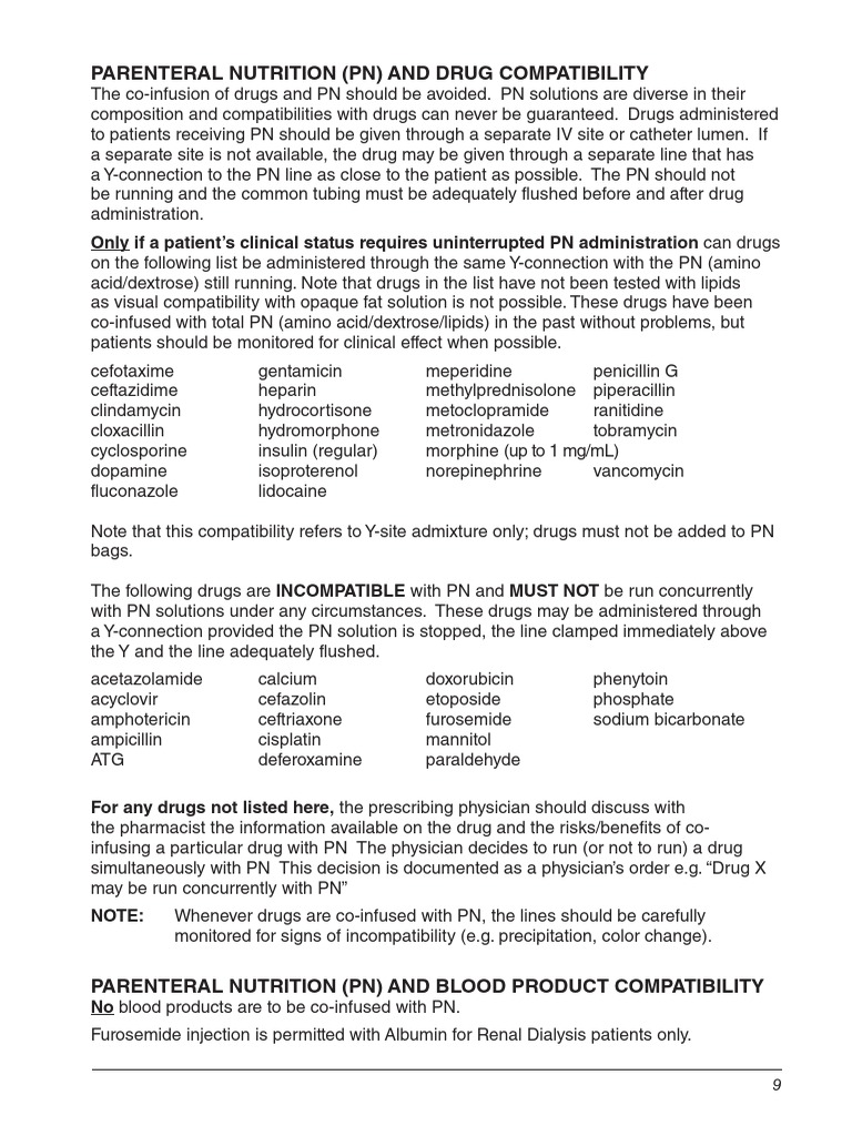 PN Drug Compatibility Guide | PDF | Pharmaceutical Sciences | Drugs