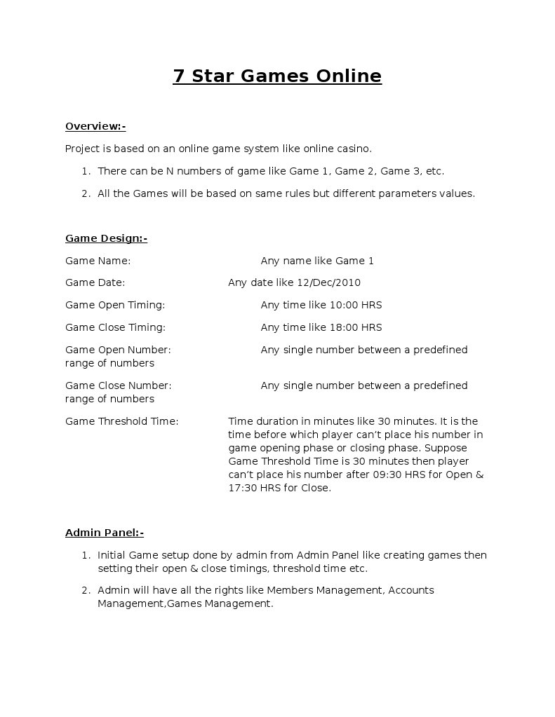 7 Star Games Online: Overview | PDF | Cheque | Banks