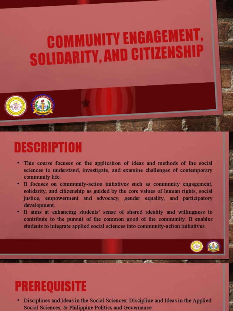 Community Engagement, Solidarity, and Citizenship | PDF
