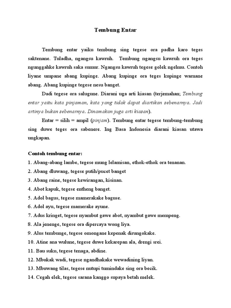 Tembung Entar | PDF