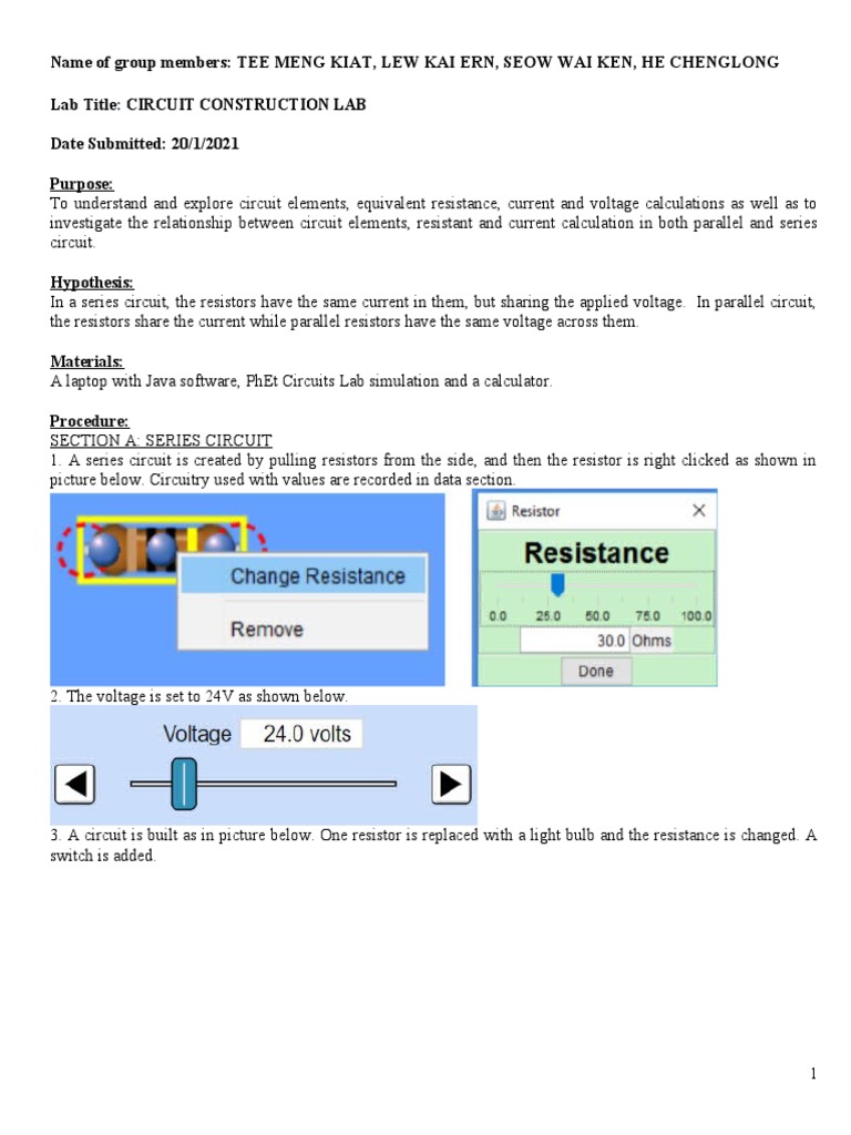 Lab Report 5 | PDF | Series And Parallel Circuits | Electrical Network