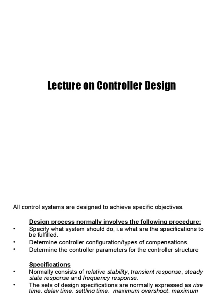 Compensator Pdf Control Theory Systems Science