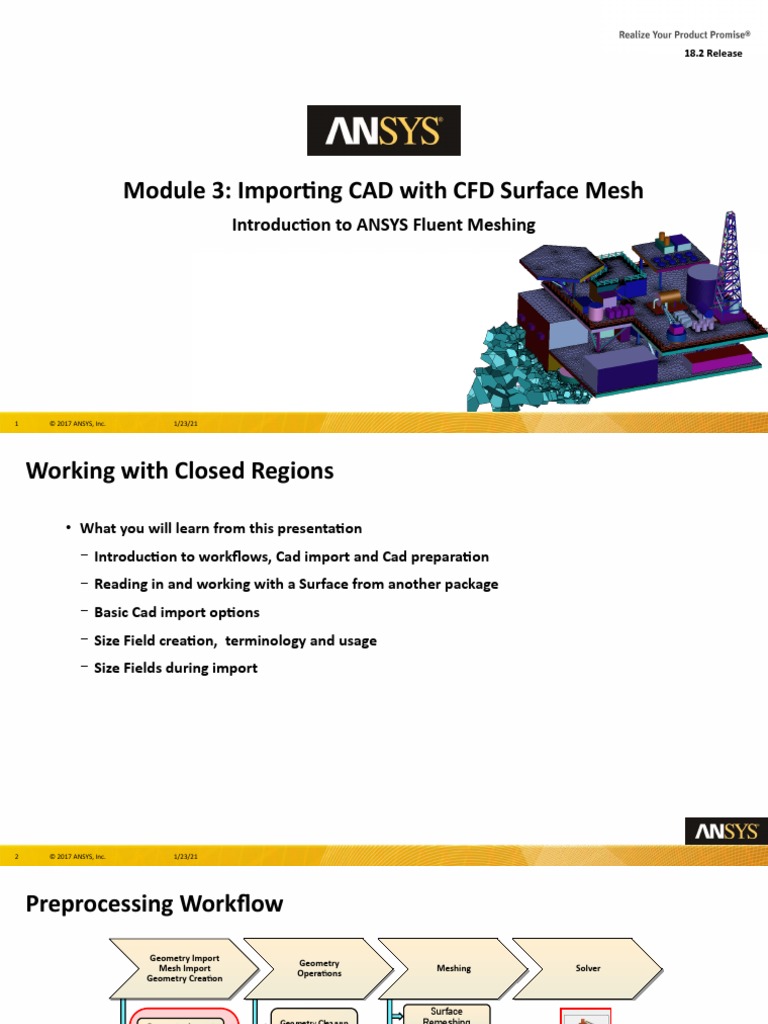 Fluent Meshing 18.2 Module03 CFDSurf Import | PDF | Computer Aided Design | Computational Fluid ...