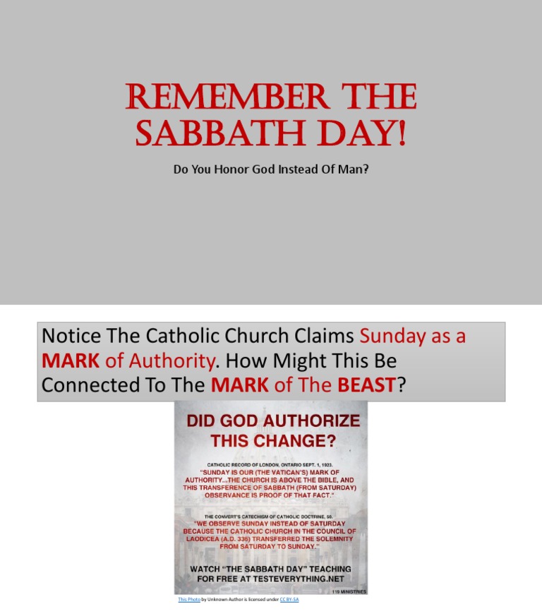 Remember The Sabbath Day! | PDF