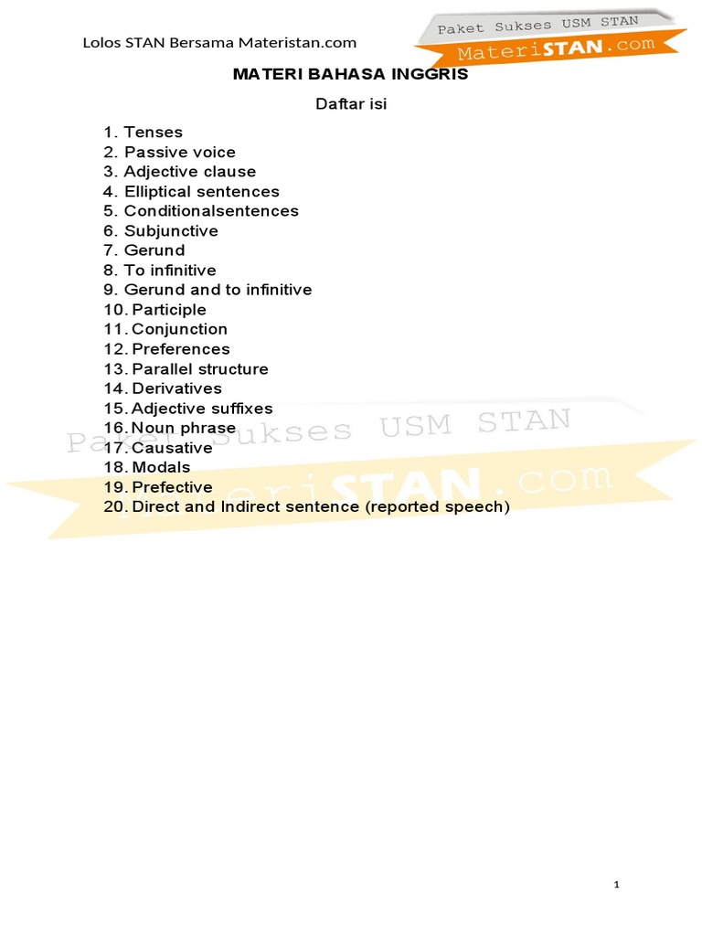 Materi Tenses Bahasa Inggris | PDF | Verb | Morphology