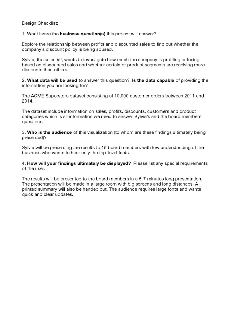 Design Checklist | PDF