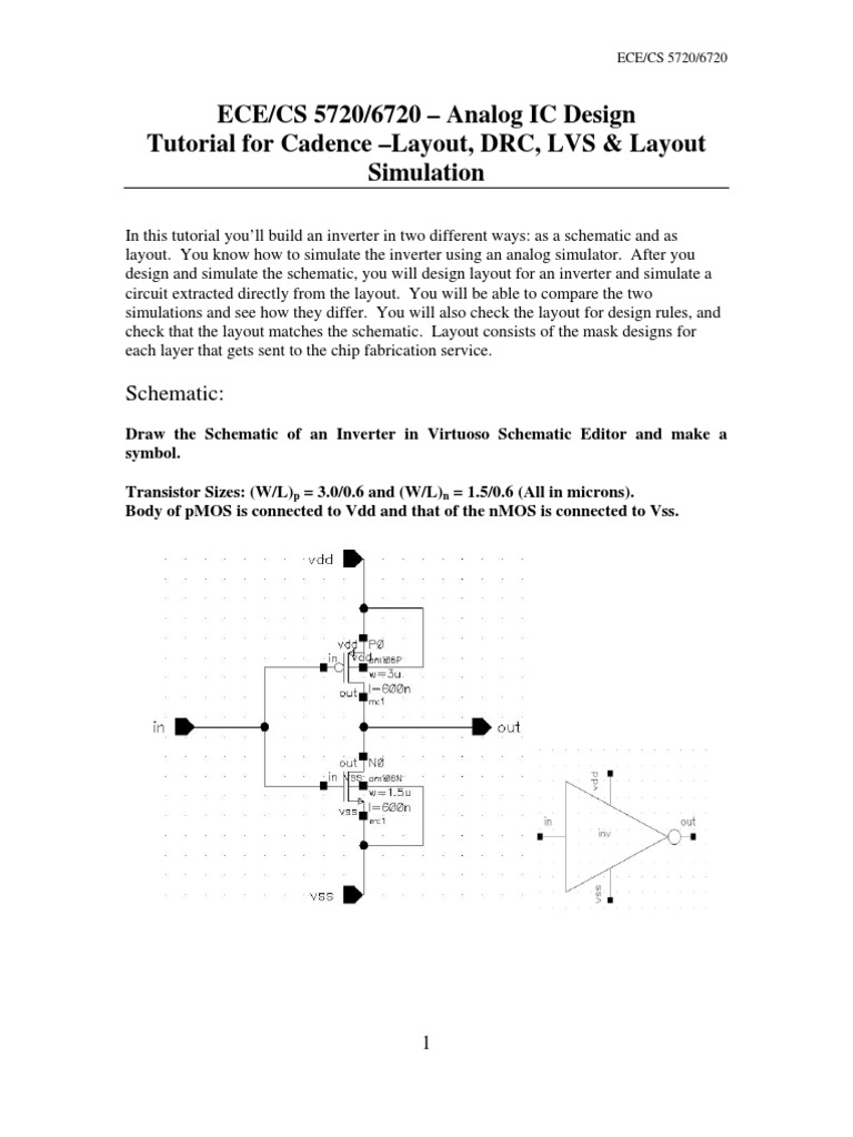 Cadence Layout Tutorial With Post Layout Simulation Pdf Mosfet