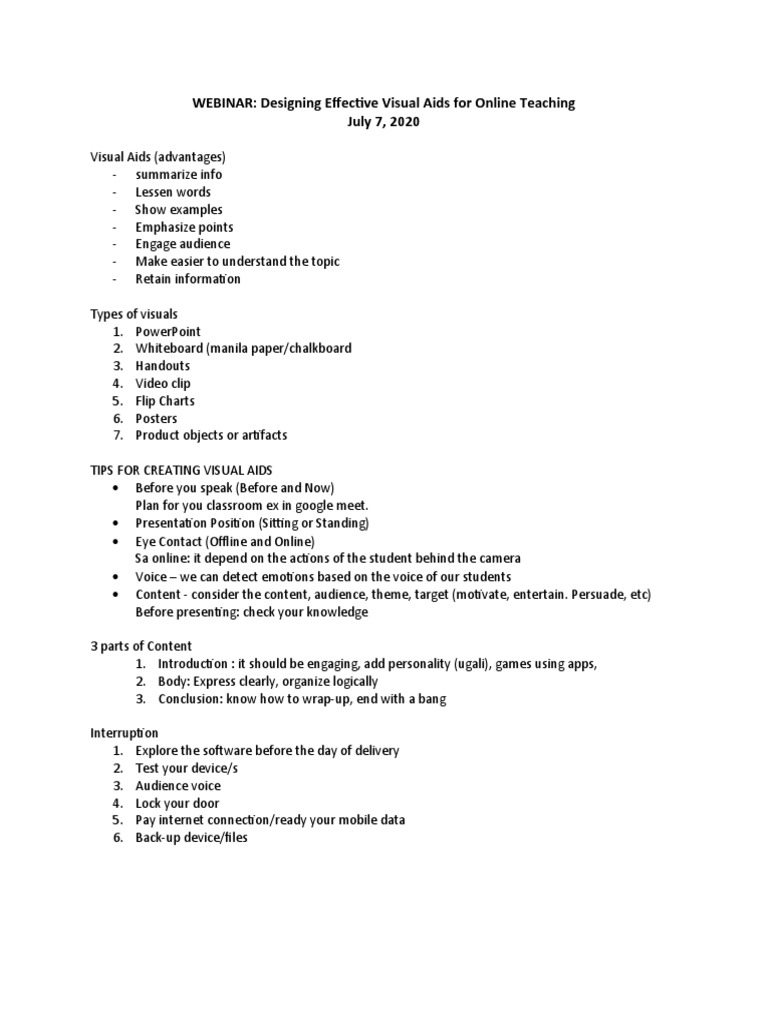 WEBINAR: Designing Effective Visual Aids For Online Teaching July 7 ...