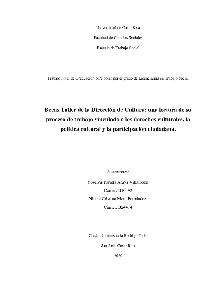 TFG L 2020 13 | PDF | Trabajo Social | Costa Rica