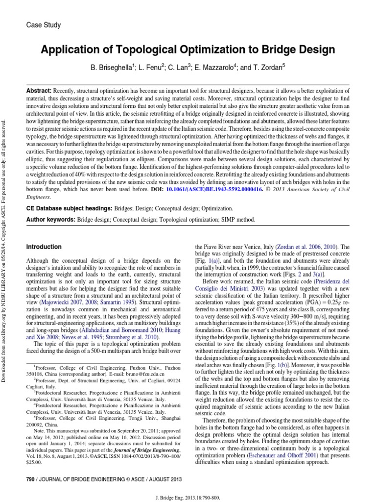 Application of Topological Optimization To Bridge Design | PDF | Young ...
