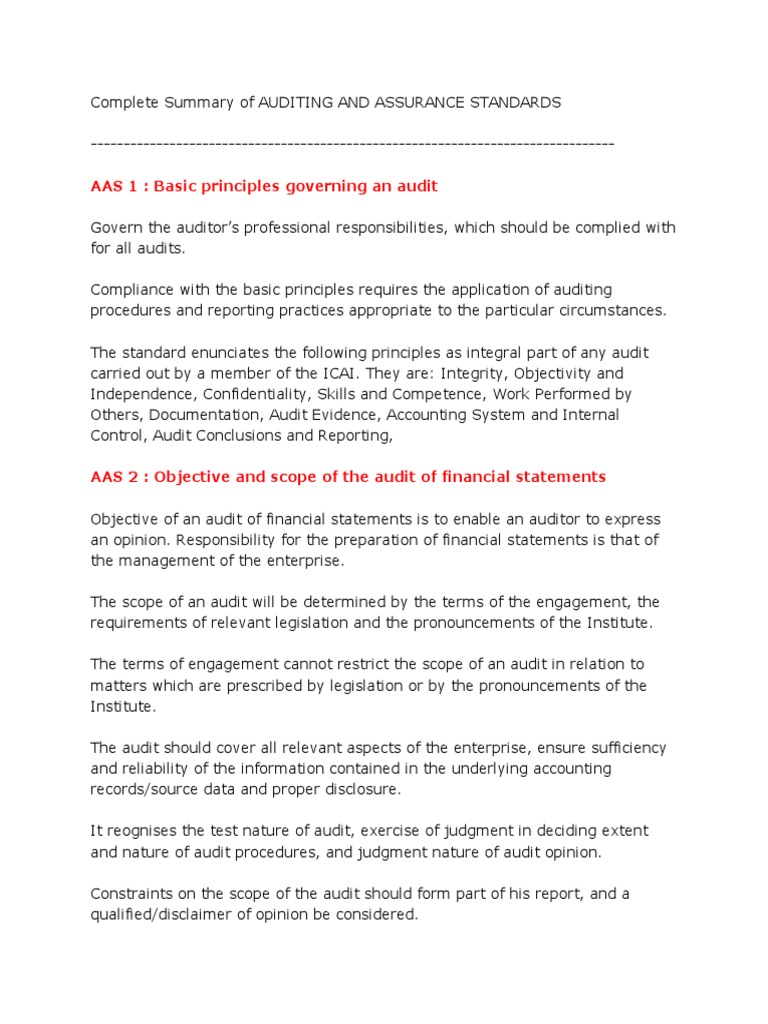 Auditing and Assurance Standards | PDF | Audit | Business