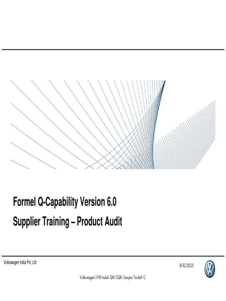 Formel Q-Capability Version 6.0 Supplier Training - Product Audit | PDF | Volkswagen | Audit