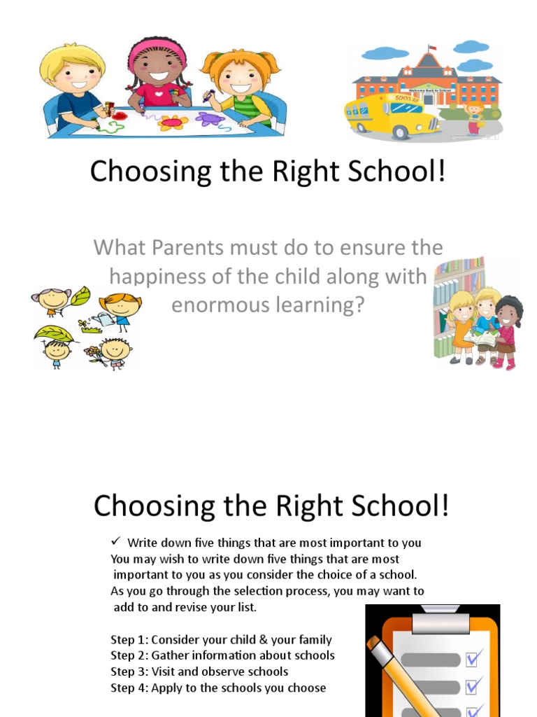 Essential Steps for Choosing a School | PDF | Schools | Teachers