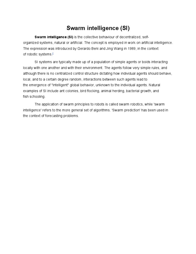 Understanding Swarm Intelligence Systems | PDF | Science & Mathematics ...