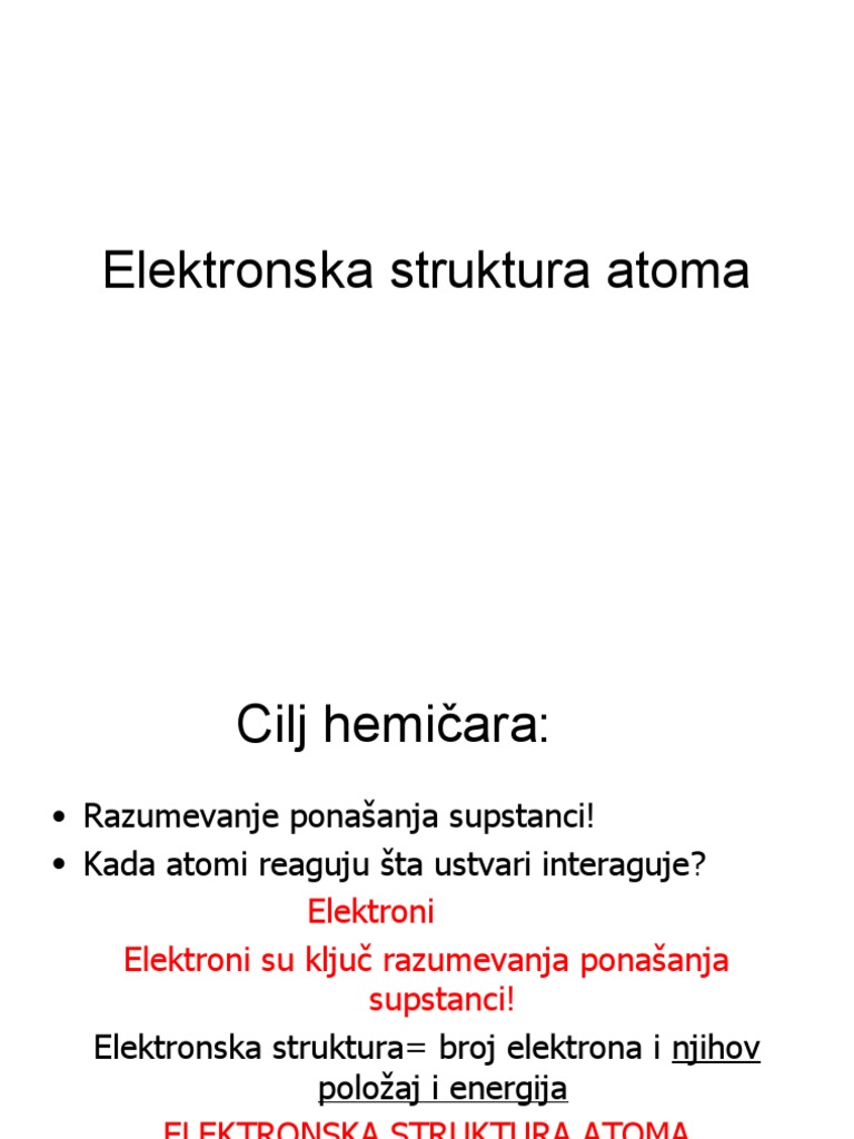 Elektronska Struktura Atoma, 2013 | PDF