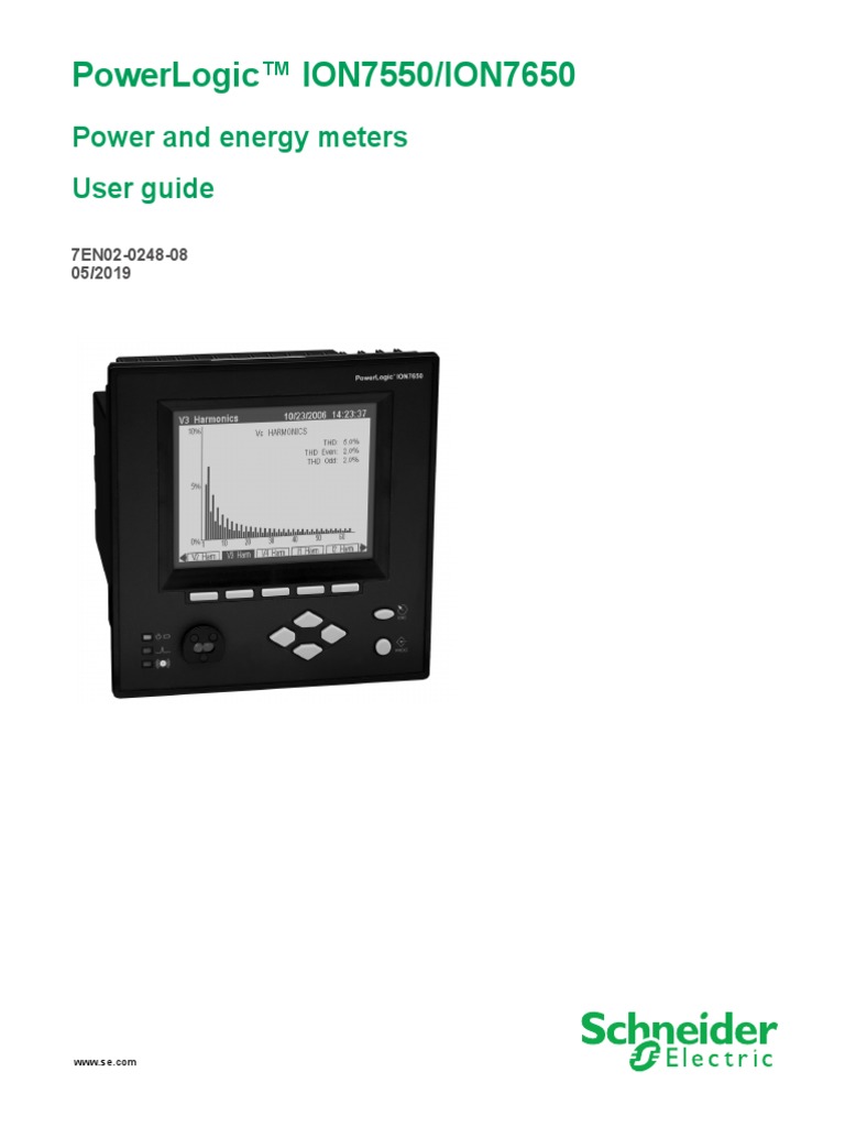 Powerlogic™ Ion7550/Ion7650: Power and Energy Meters User Guide | PDF ...