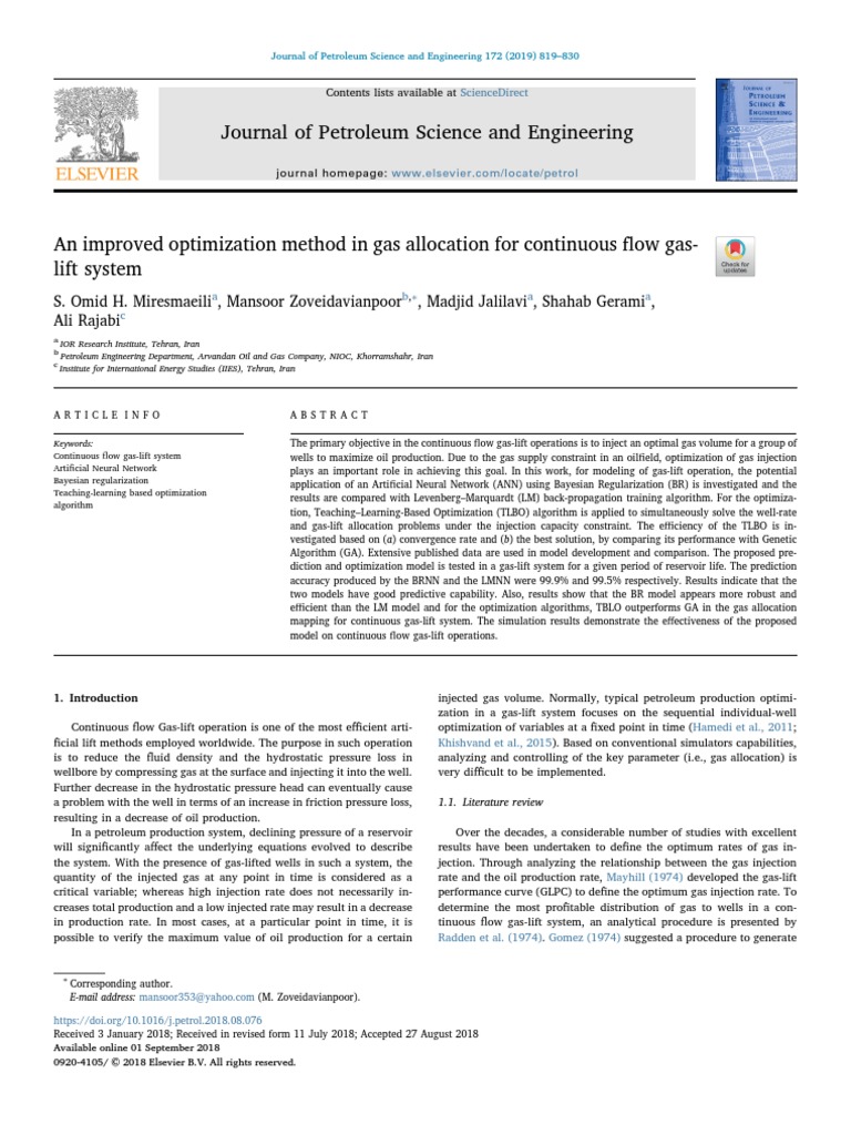 An Improved Optimization Method in Gas Allocation For Continuous Flow ...