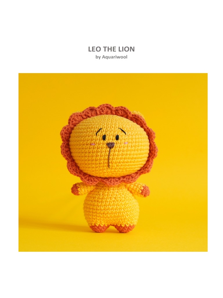 Crochet Pattern: Leo the Lion | PDF | Crochet | Textiles