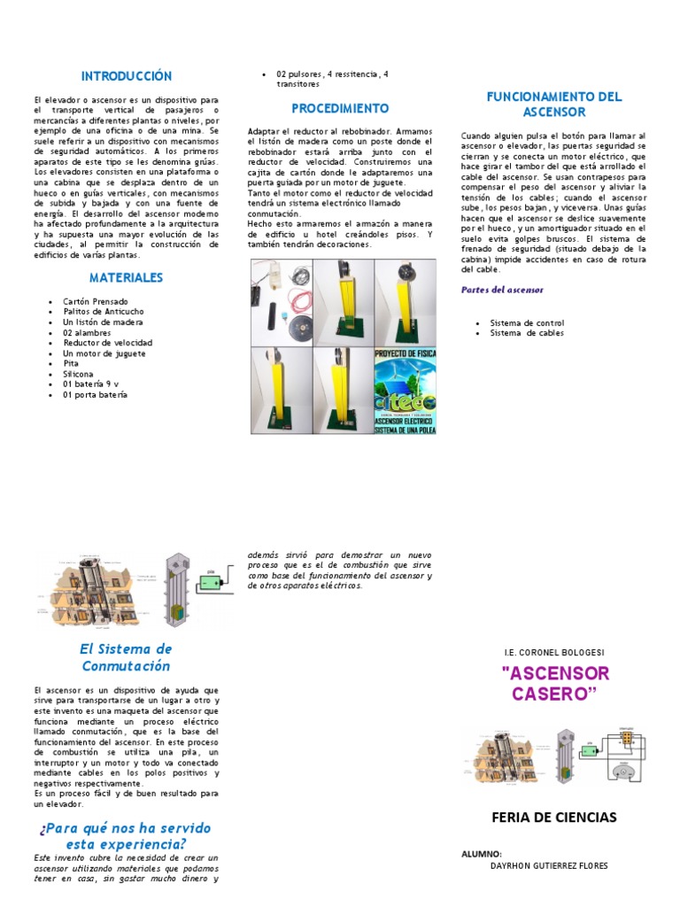 ASCENSOR | PDF | Ascensor | Transporte