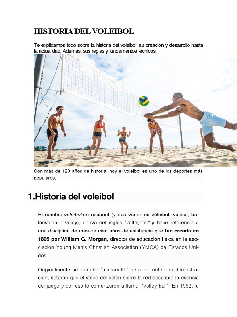 Historia Del Voleibol | PDF | Vóleibol | Equipo deportivo