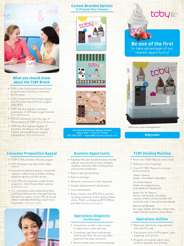 TCBY - Vending-Opportunity | PDF | Business | Foods