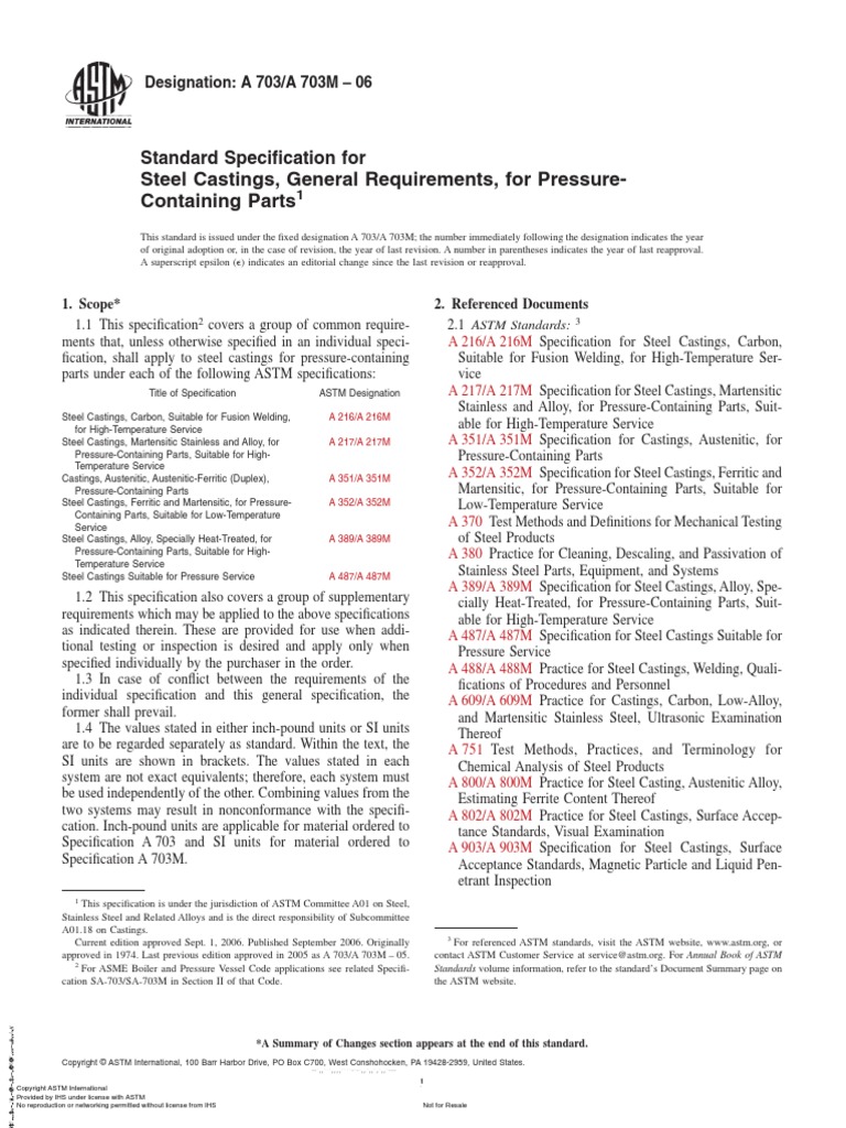 Astm A 703 | PDF | Heat Treating | Stainless Steel