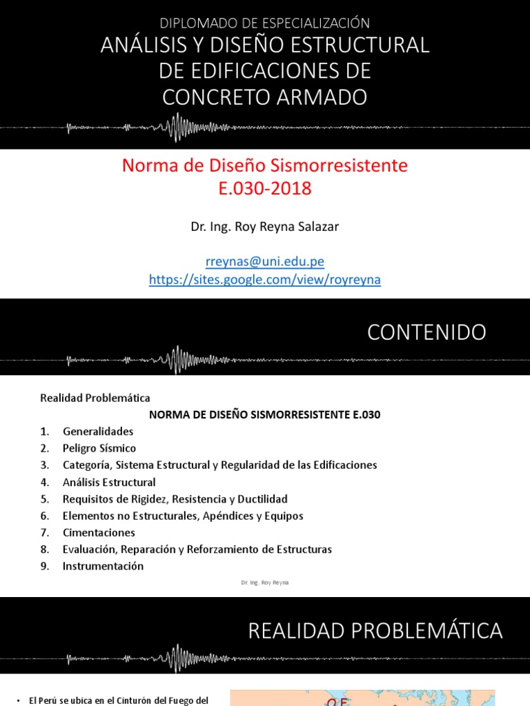 Diplomado Estructuras - Clase II - Norma E.030 | PDF | Escala de magnitud de momento | Temblores
