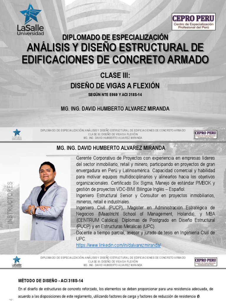 Diplomado Estructuras - Clase III - Diseño Vigas A Flexión | PDF | Concreto reforzado | Doblar