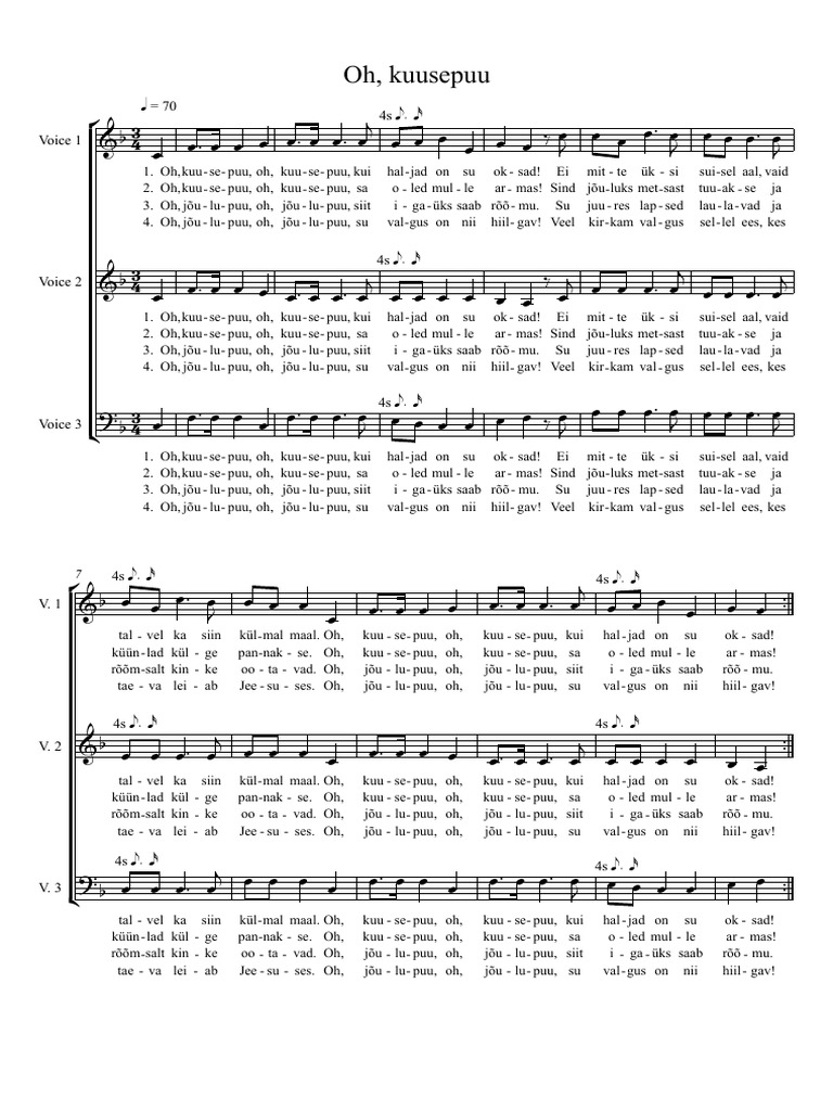 Oh Kuusepuu - Full Score | PDF