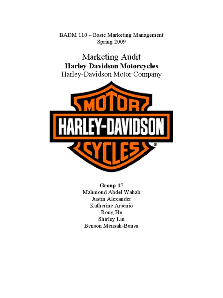 Harley-Davidson Marketing Audit Report | PDF | Harley Davidson | Motorcycle