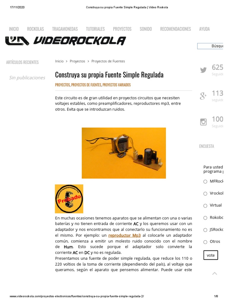 Construya Su Propia Fuente Simple Regulada - Video Rockola | PDF ...
