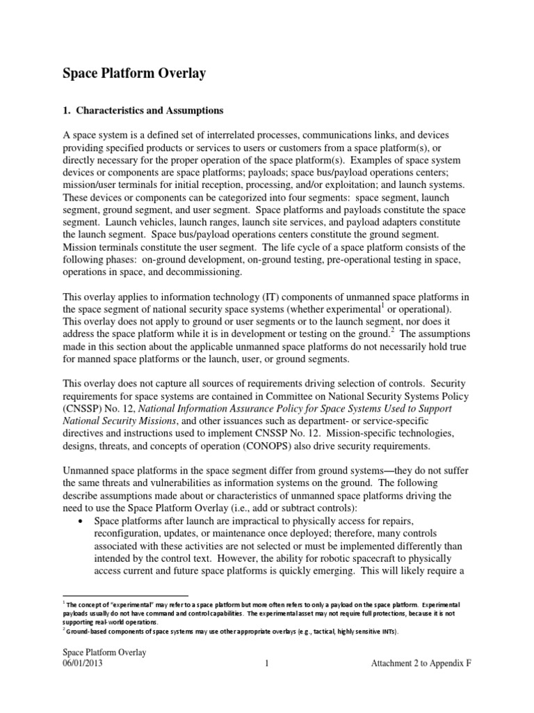 CNSS - CNSSI-1253F Space Platform Overlay | PDF | Wireless ...