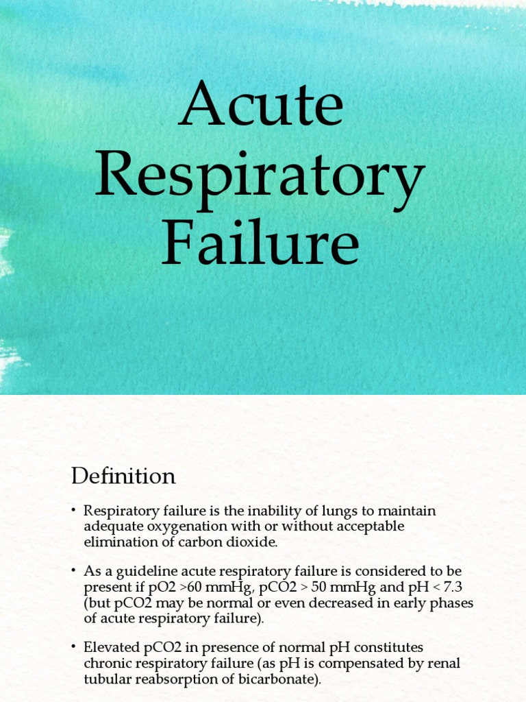 13.acute Respiratory Failure | PDF | Breathing | Respiratory System