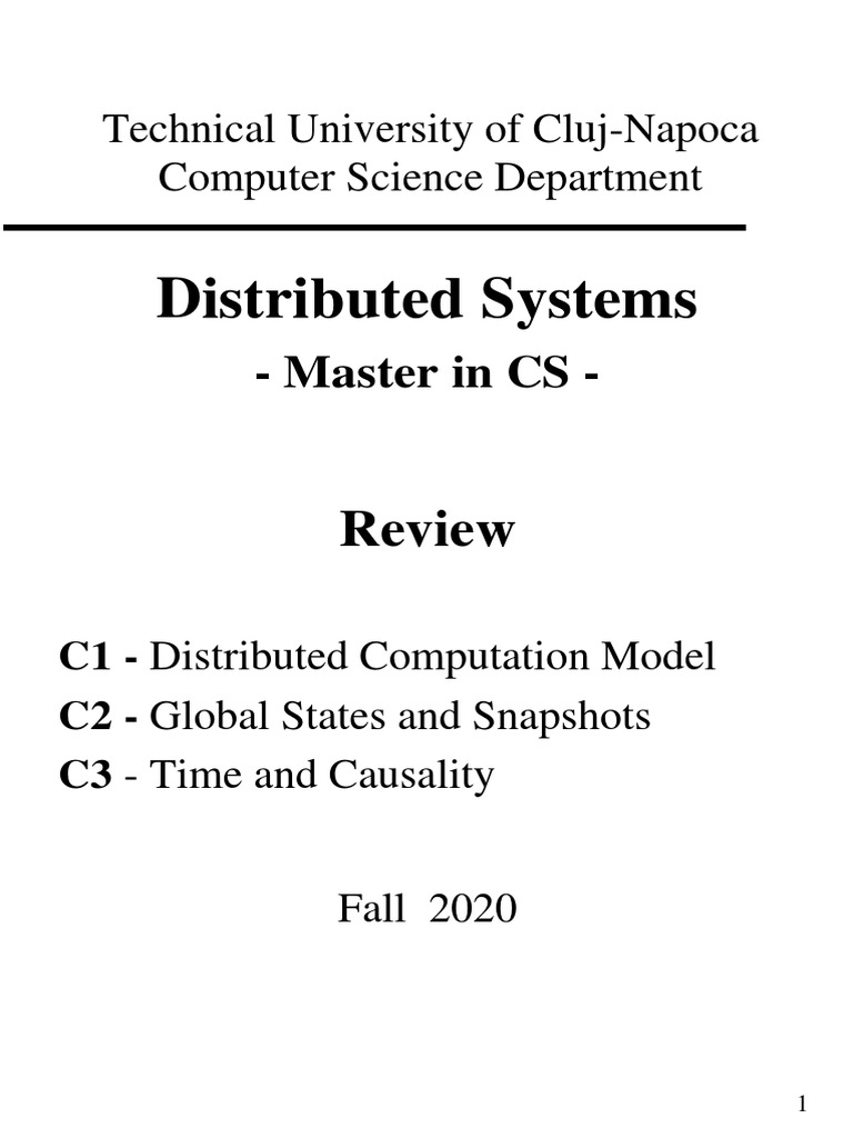 C1 C2 C3 Review DCmodel GlobalStates TimeCausality | PDF | Distributed ...