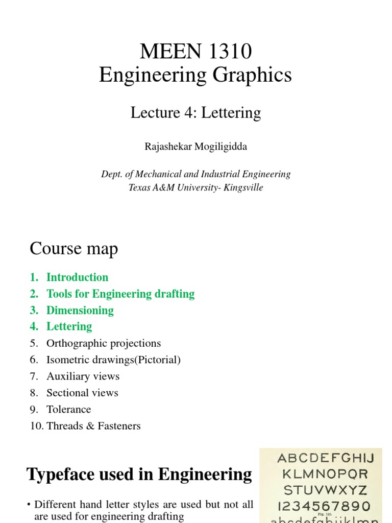 Engineering Drafting Lettering Guide | PDF | Written Communication ...