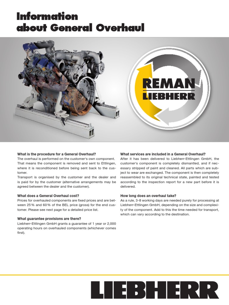General Overhaul Process & Pricing | PDF | Engines | Transmission ...