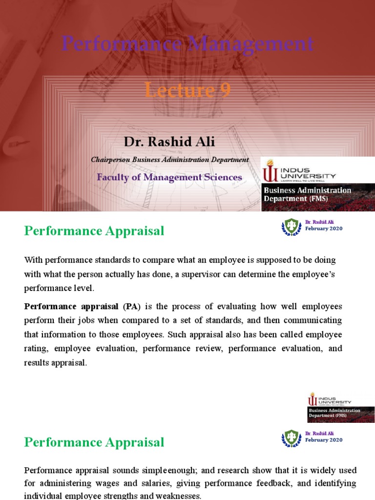 Performance Management Appraisal Lecture 9 | PDF | Performance ...