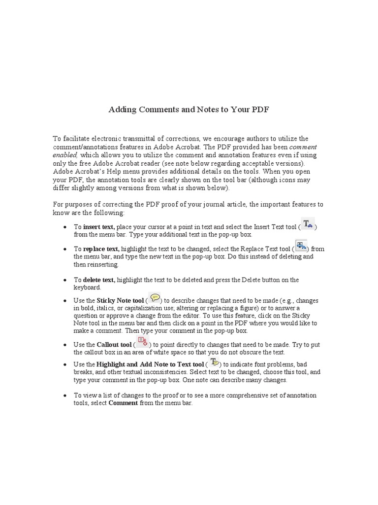 Adding Comments and Notes To Your PDF | PDF | Clinical Psychology ...