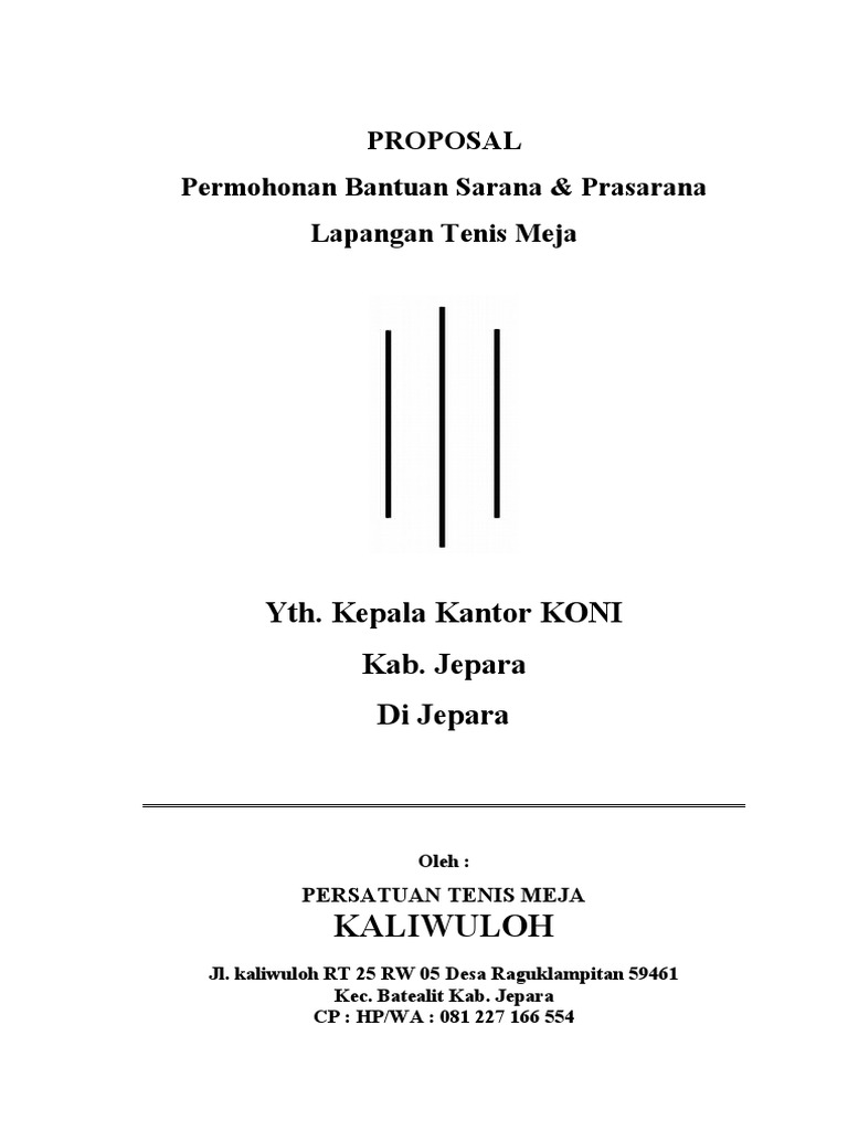 Proposal Tenis Meja Raguklampitan | PDF