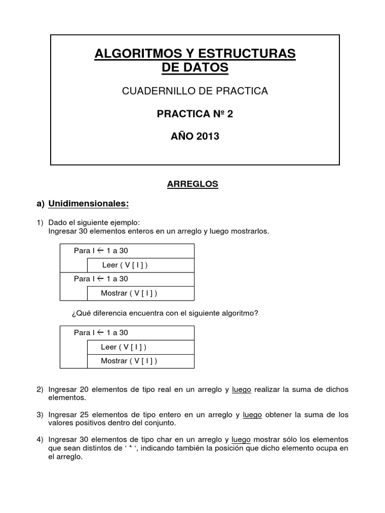 PRACTICA 2 AyED | PDF | Algoritmos | Entero