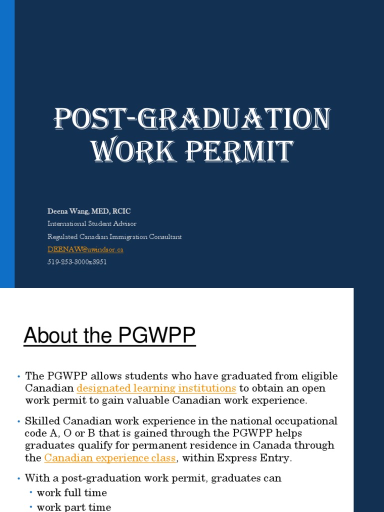 Winter 2020 - Post Graduation Work Permit Application | PDF | Travel ...