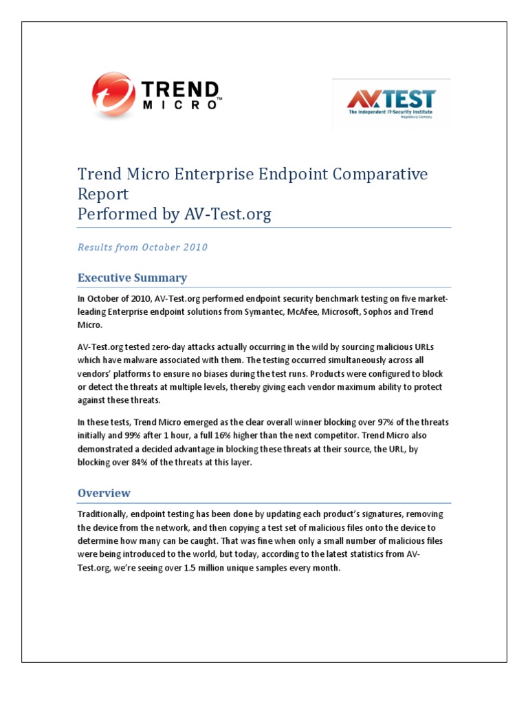 Trend Micro Endpoint Security Test Results | PDF | Antivirus Software ...