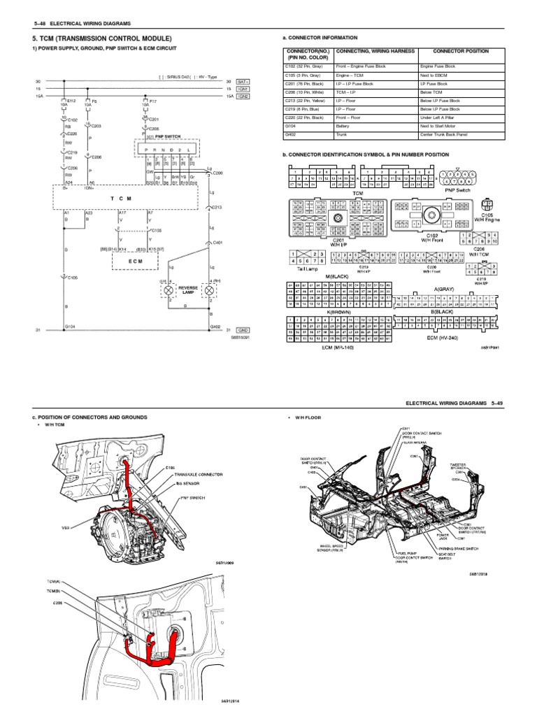 TCM (Transmission Control Module) : 5-48 Electrical Wiring Diagrams ...