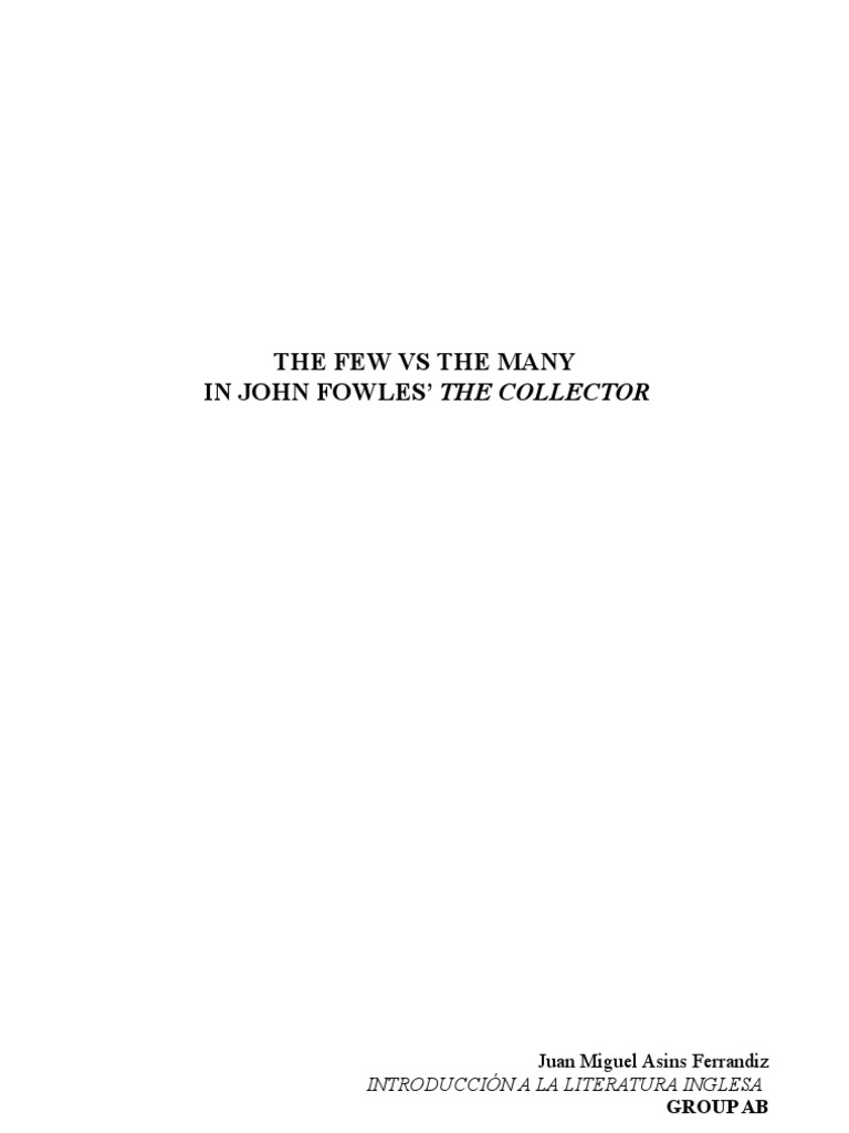 The Few vs The Many in The Collector | PDF
