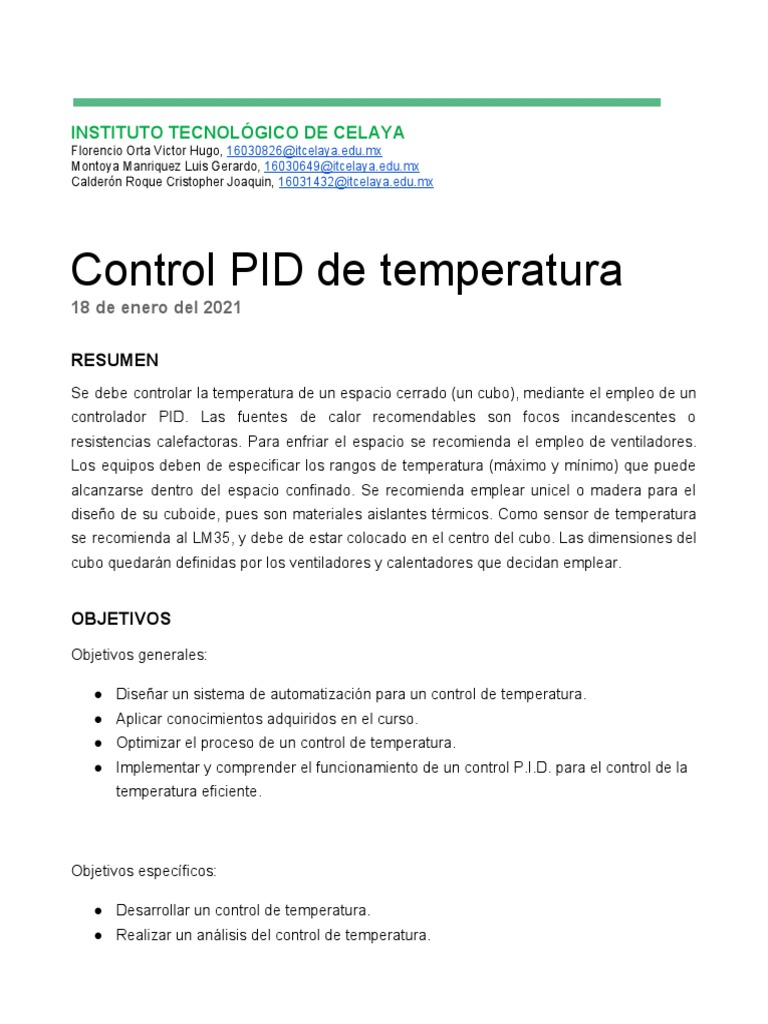 Control PID Temperatura en Labview y Arduino | PDF | Ingenieria ...