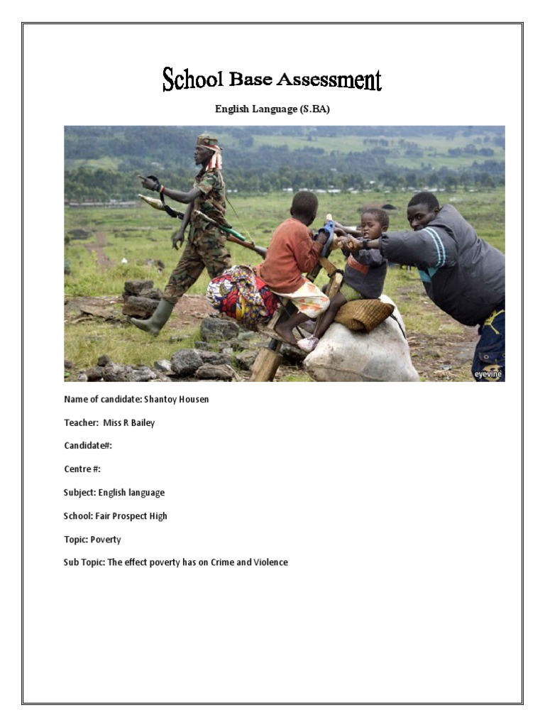 English Sba | PDF | Reading Comprehension | Poverty