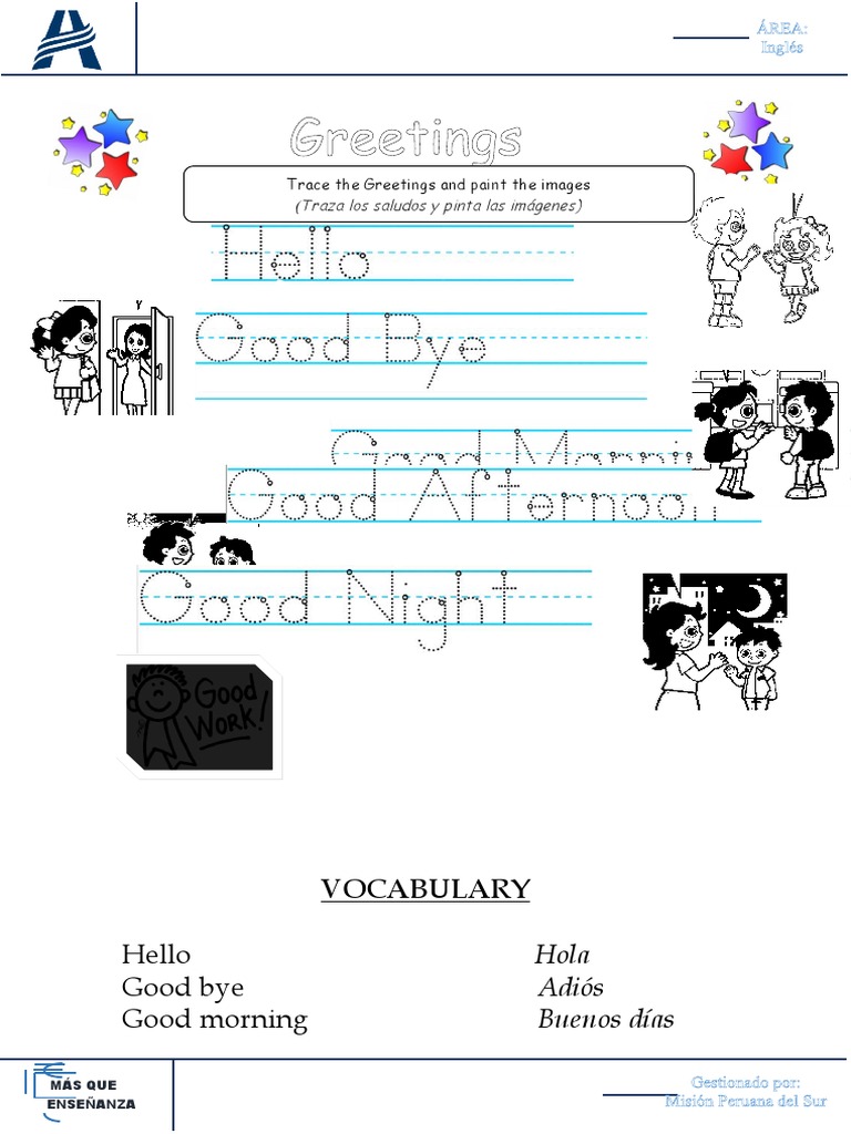 s1 English Primer Grado - Greetings | PDF