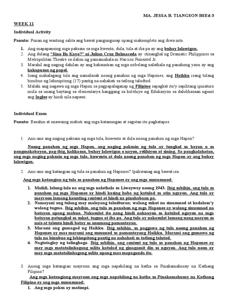 Tiangson Fil. Pre-Final | PDF